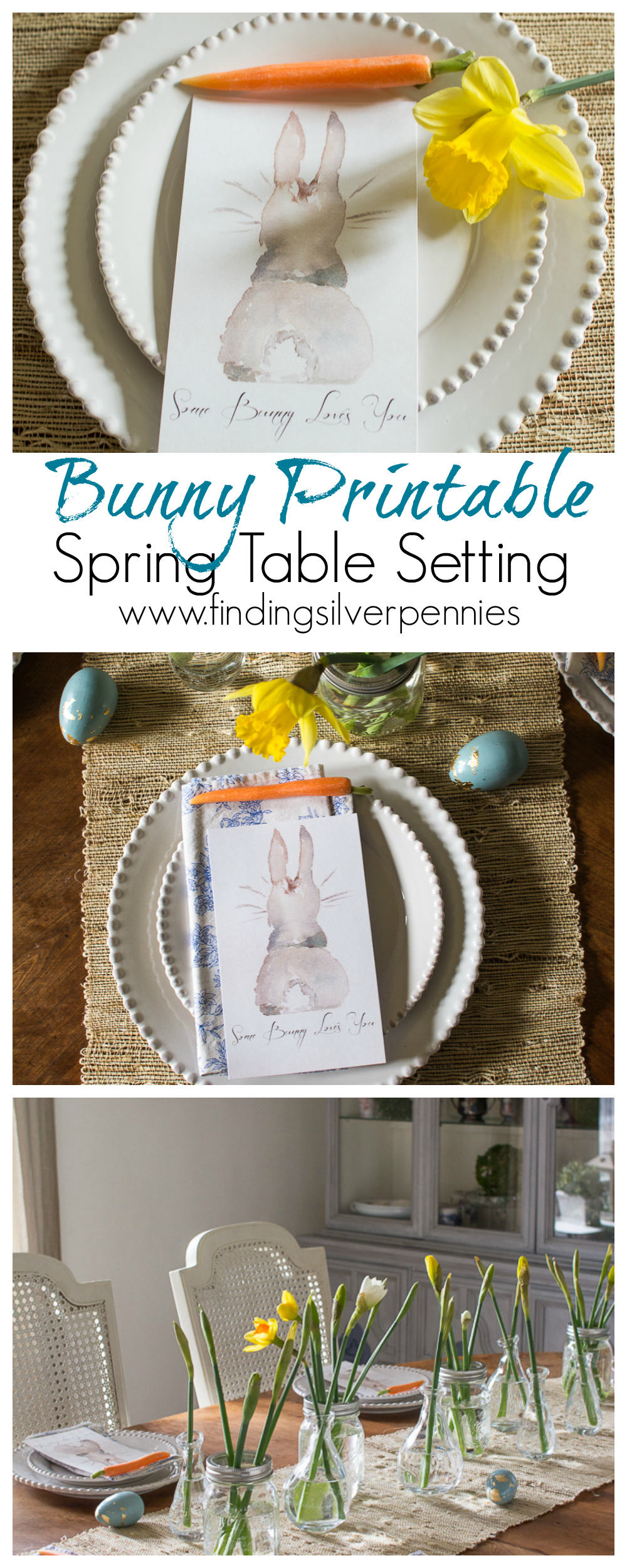 Easter Table Setting and Free Printable - Finding Silver Pennies