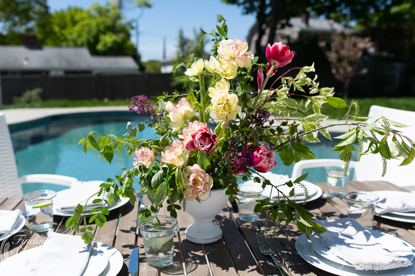 Simple Flower Inspired Summer Tablescape - Finding Silver Pennies