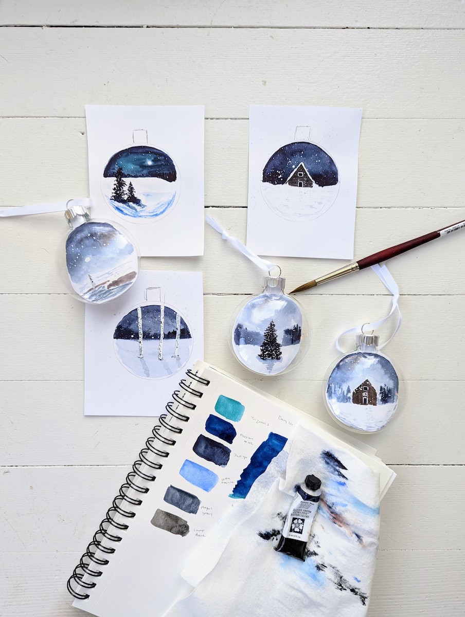 Christmas Watercolors - Finding Silver Pennies