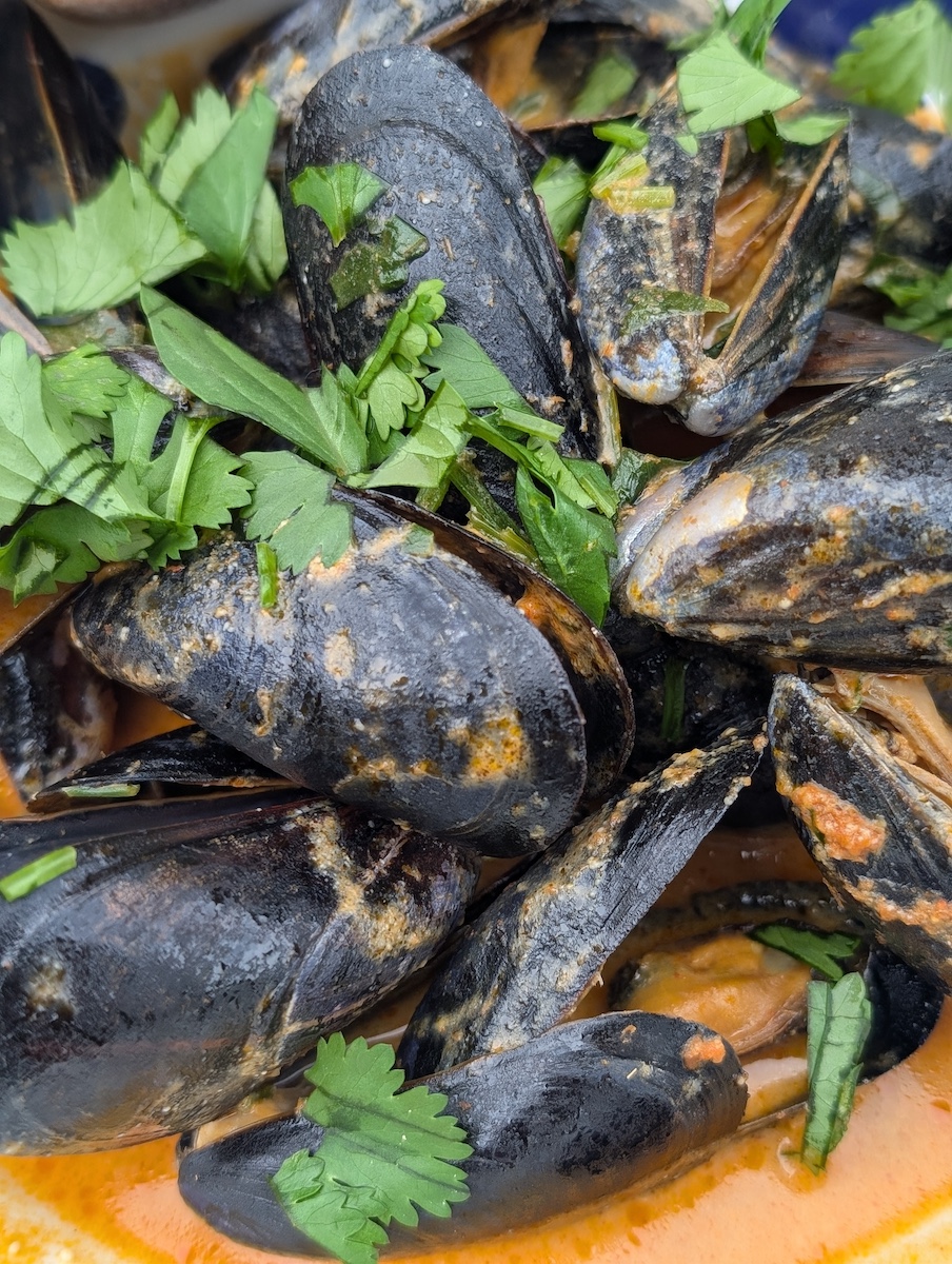 Thai Red Curry Mussels Recipe - Finding Silver Pennies